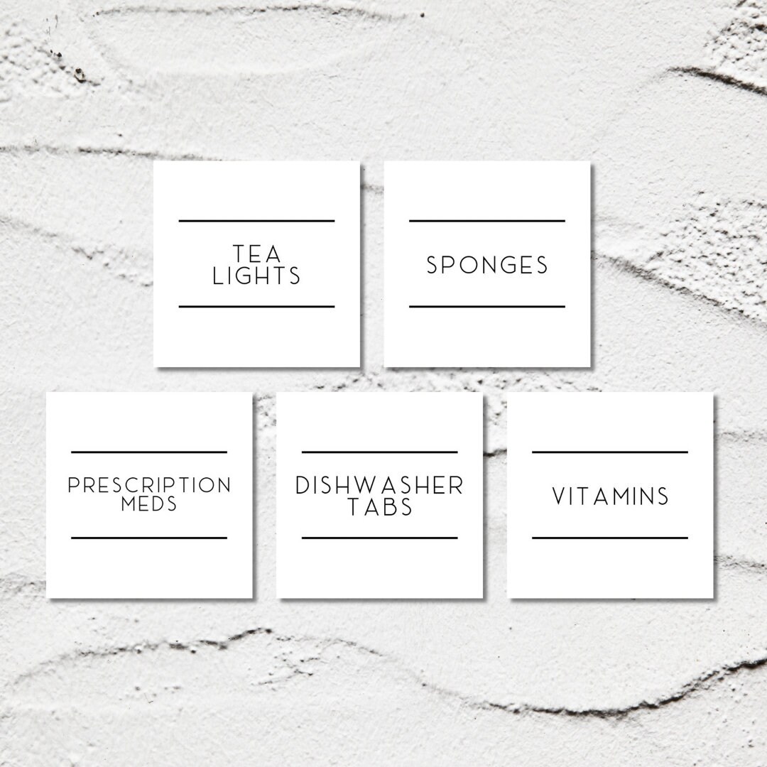 Custom Modern Organizational Waterproof Organizing Labels White ...