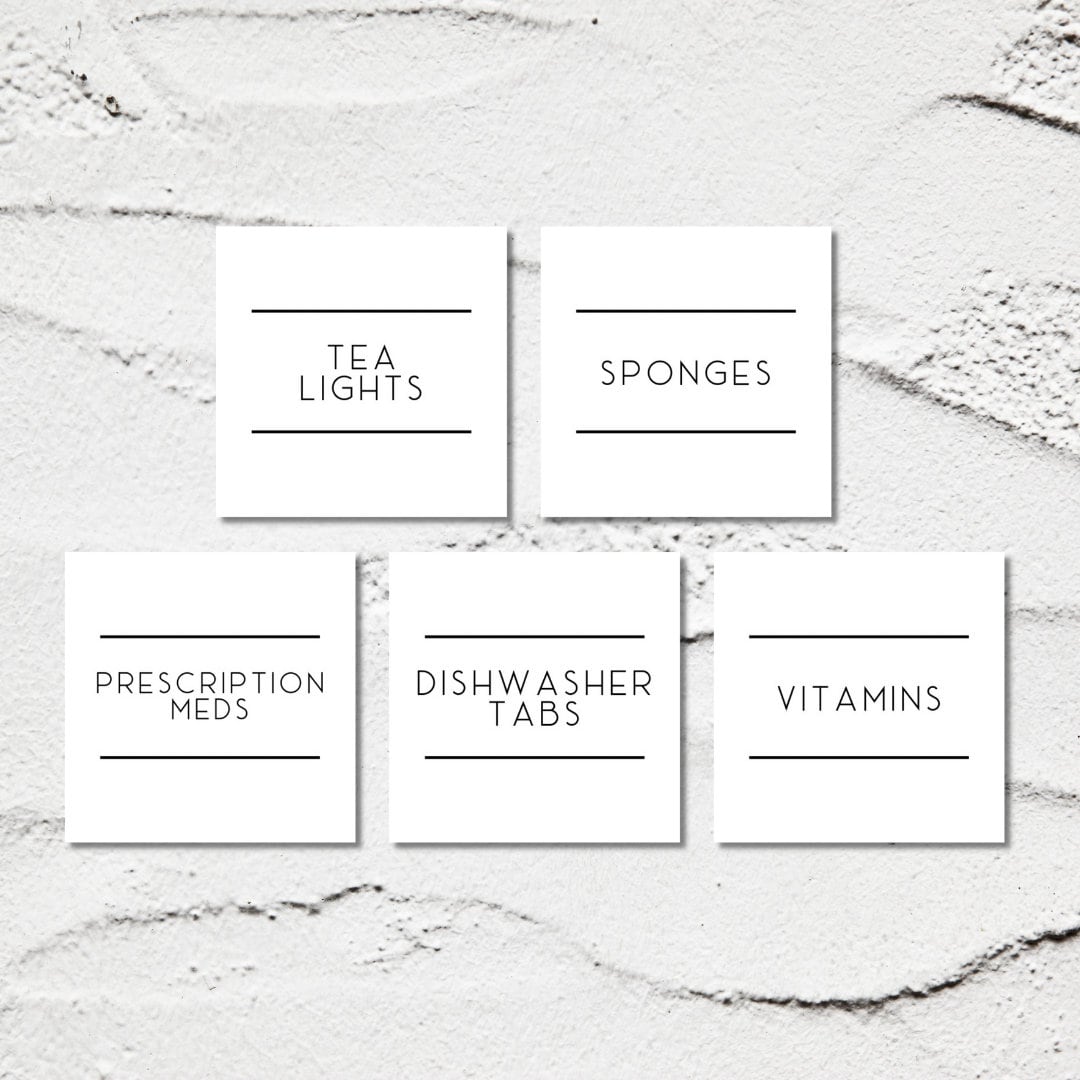 Custom Modern White Organizational Organizing Waterproof Labels (12 ...