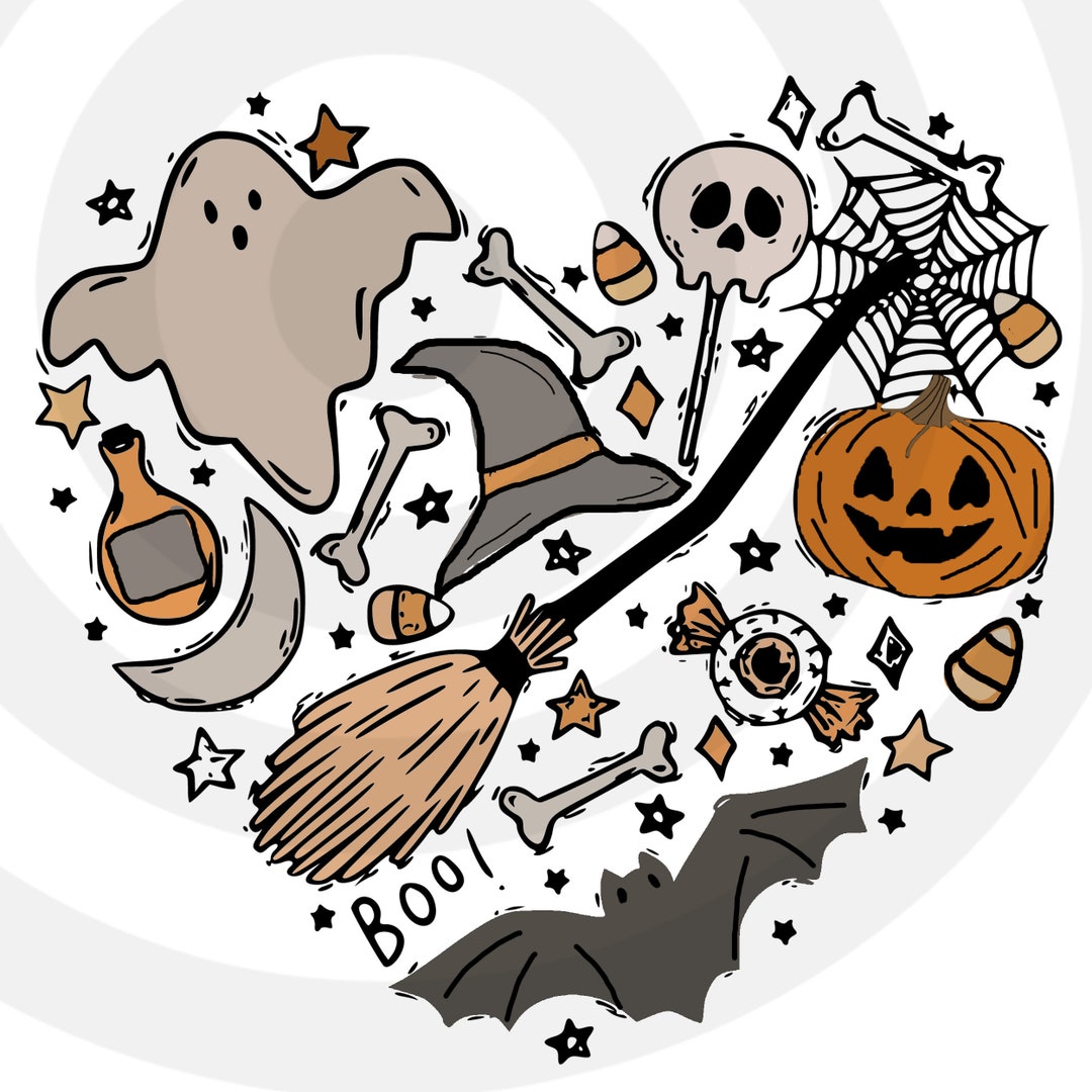 Halloween Doodle PNG Cut Files: Pumpkin Typography (digital Download ...