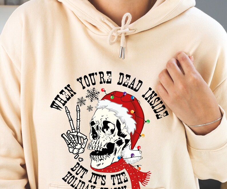 Dead Inside Christmas Skeleton PNG SVG, Holiday Sublimation (digital ...