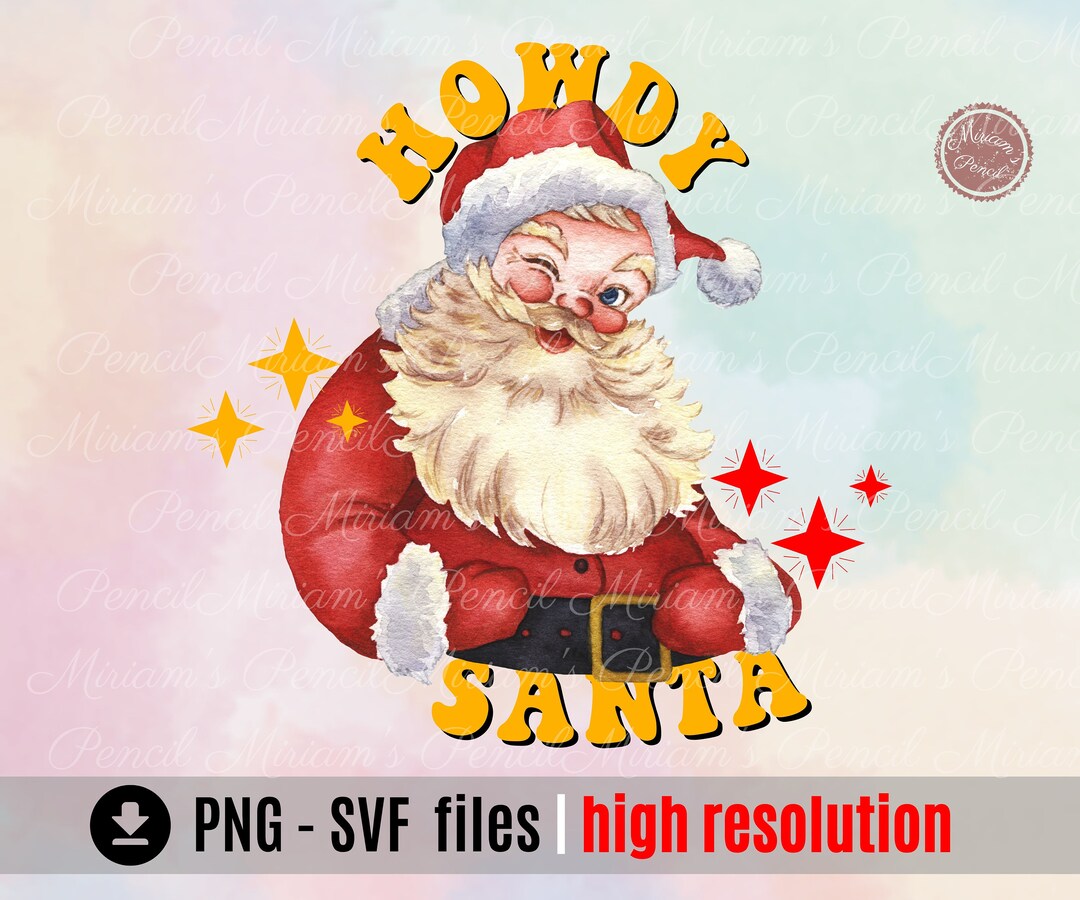 Winking Santa SVG Christmas PNG Sublimation File, Christmas Shirt ...