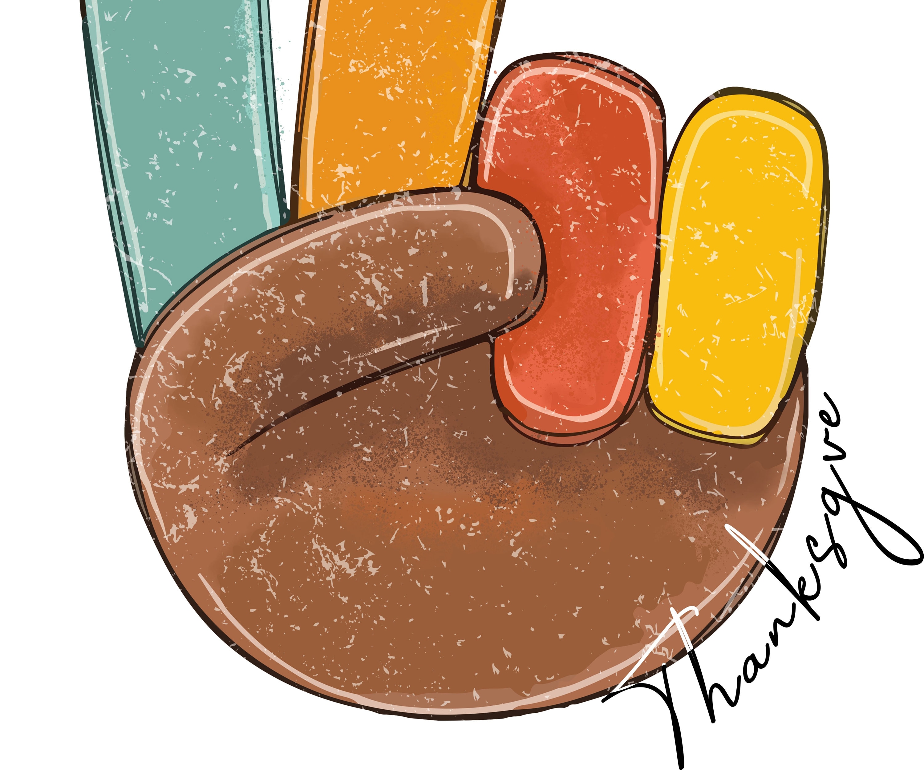 Peace Sign Turkey Png Svg Cut 6 Files Thanksgiving Png Svg - Etsy