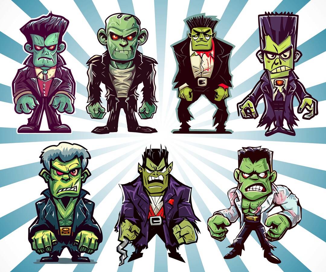 Frankenstein Monster PNG Bundle: Halloween Sublimation Designs (digital ...