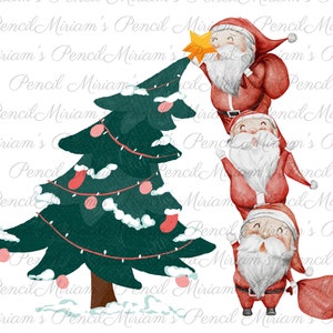 Santa Stackable With Tree Digital Download, Printable Santa Sublimation ...