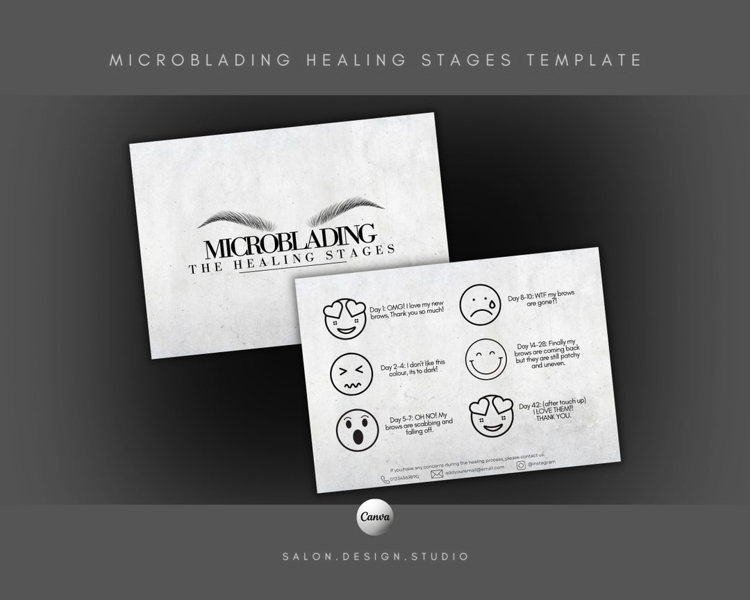 A5 Editable Microblading Healing Stages Leaflet Template, Aftercare ...