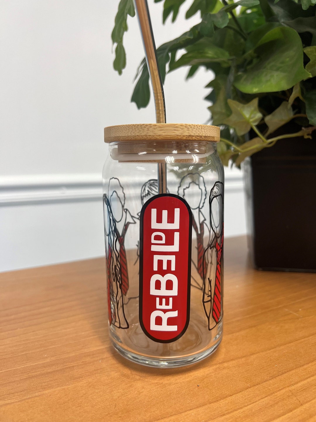 REBELDE - Glass Cup With Lid and Straw, Soy Rebelde Tour, RBD Gifts, - Etsy