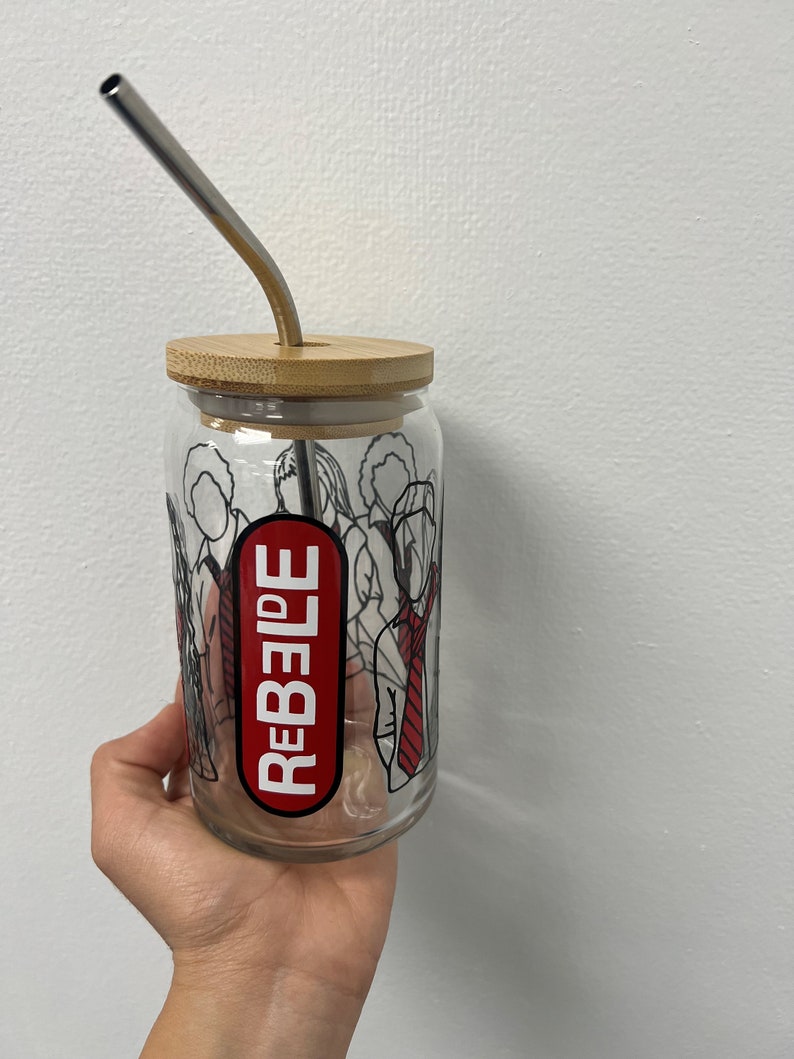 REBELDE - Glass Cup With Lid and Straw, Soy Rebelde Tour, RBD Gifts, - Etsy