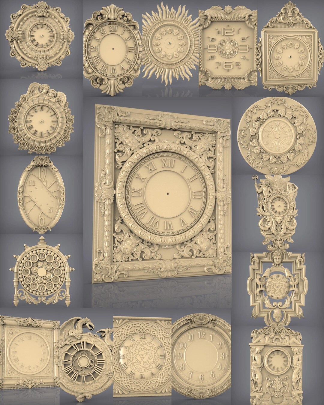 30 CNC Clock STL Files, Carving Models, 3D Printer Designs - Etsy