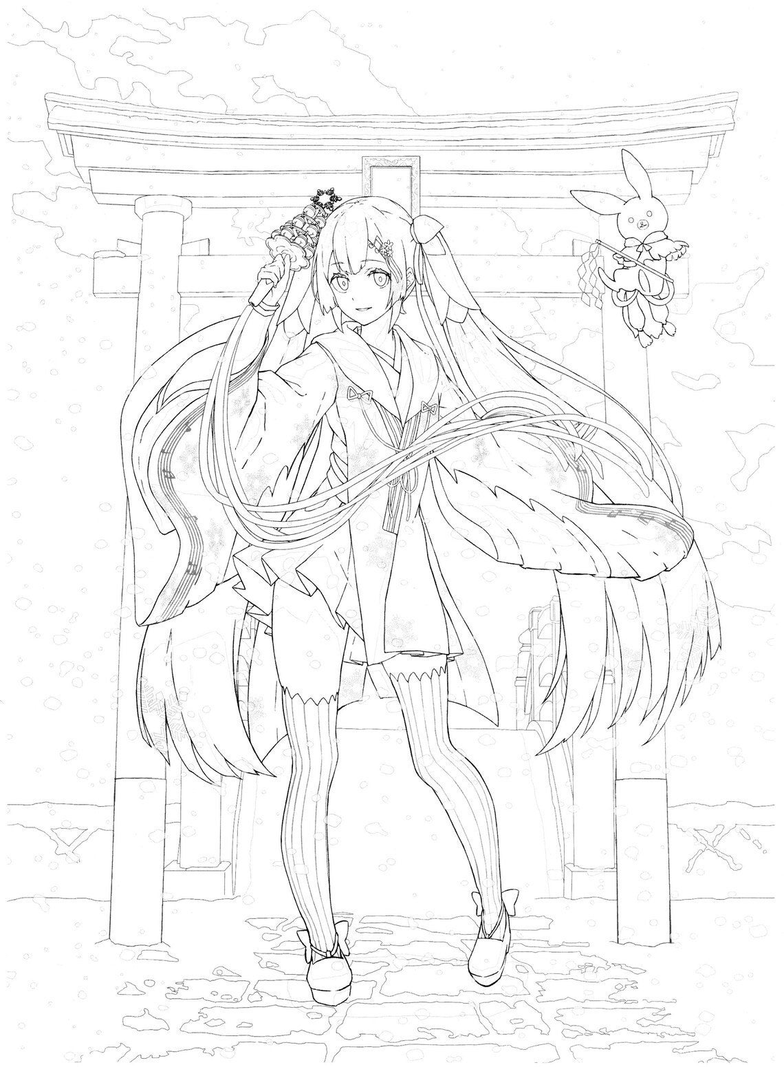 100 MANGA Hatsune Miku Coloring BUNDLE, Vocaloid Coloring Book, Digital ...