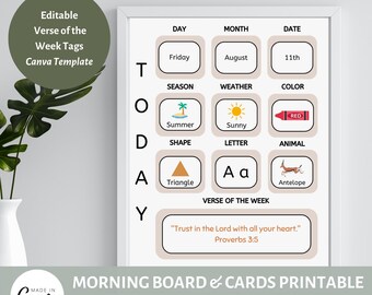 Montessori Morning Board Weekly Schedule Childrens Visual - Etsy