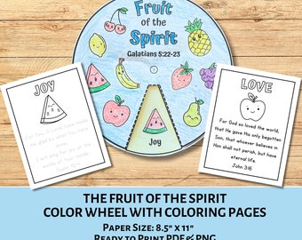Fruit of the Spirit Spinner Craft | Coloring Wheel, Printable Bible ...