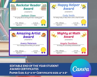 Certificate for Students, End of the Year Awards, Awards for Students ...