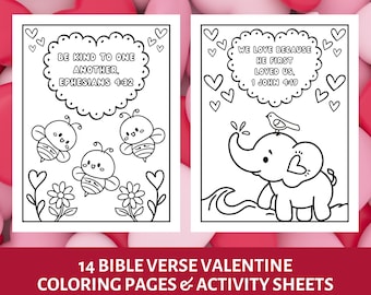 Valentine's Day Bible Verse Coloring Pages & Activity Bundle ...
