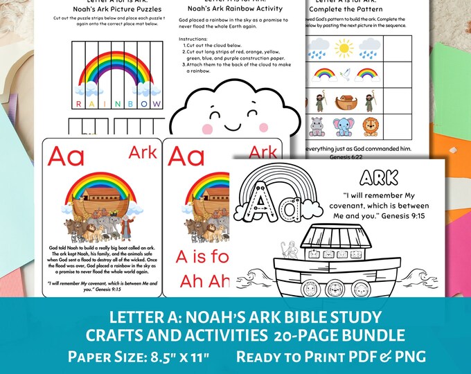 Noah's Ark Bible Study Craft for Kids Letter A Ark Bible Crafts and ...