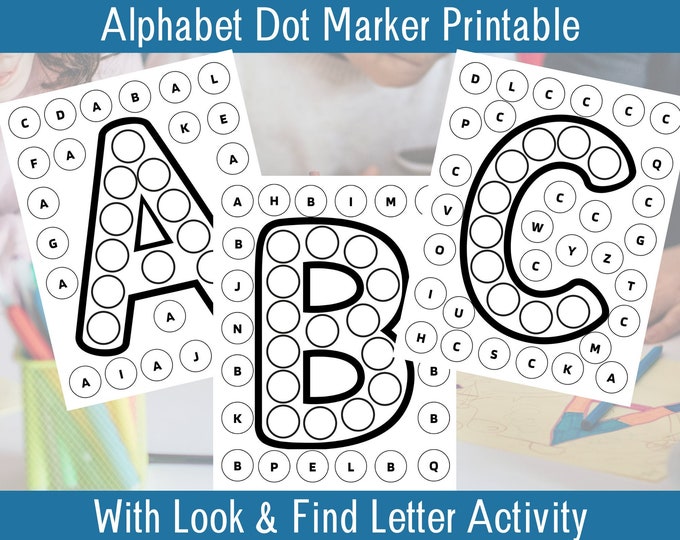 Alphabet Dot Marker Printable Pages Preschool Kindergarten Homeschool ...
