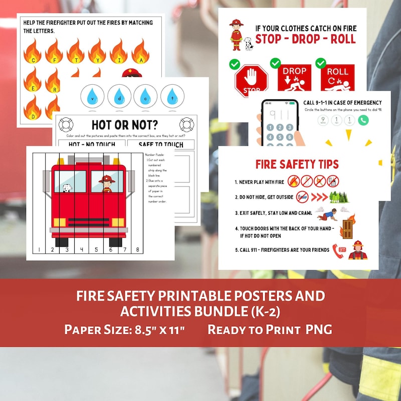 Kids Fire Safety Poster - Etsy