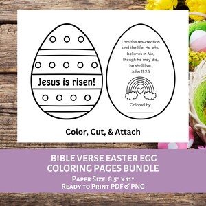 Easter Egg Bible Verse Coloring Bundle | Kids Easter Printable Crafts ...