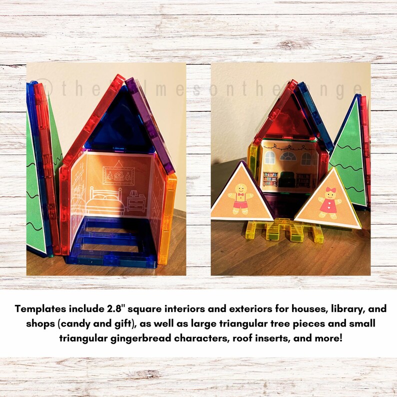 Gingerbread House Magnetic Tile Printable Activity Bundle | Gingerbread ...