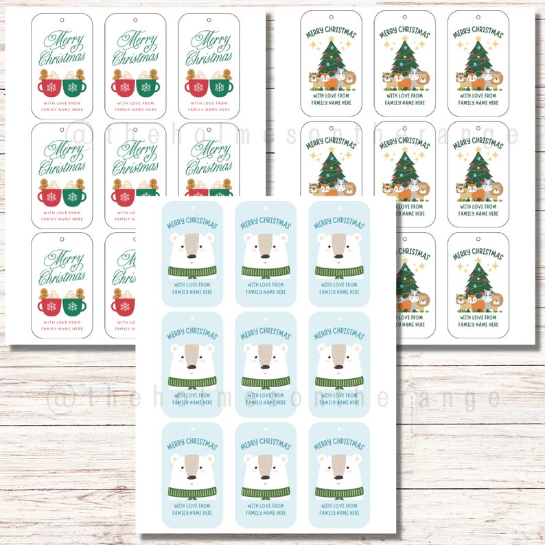 Editable Christmas Gift Tags Printable Christmas Gift Labels ...