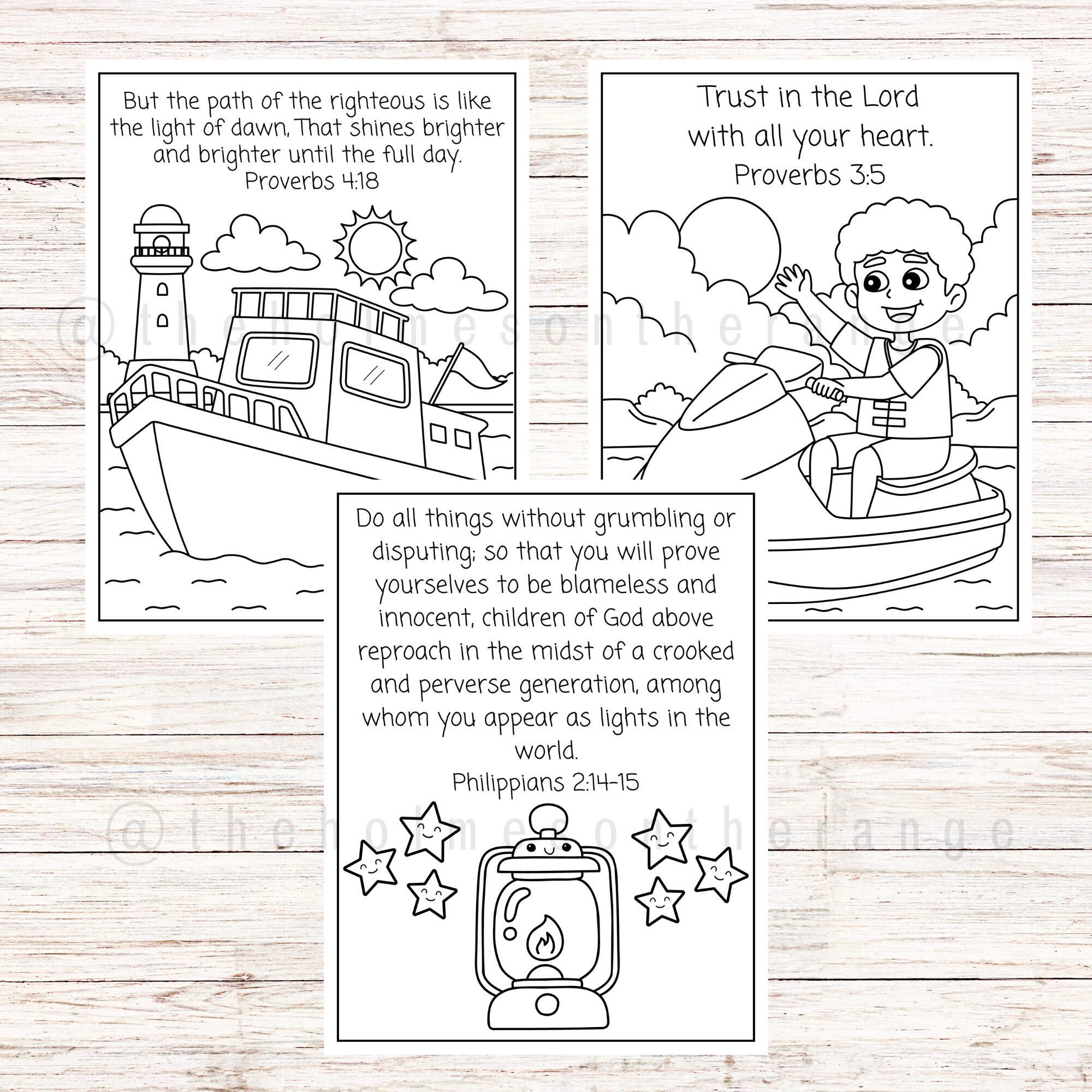 Summer Bible Verse Coloring Pages Bundle | Kids Summer Coloring Pages ...