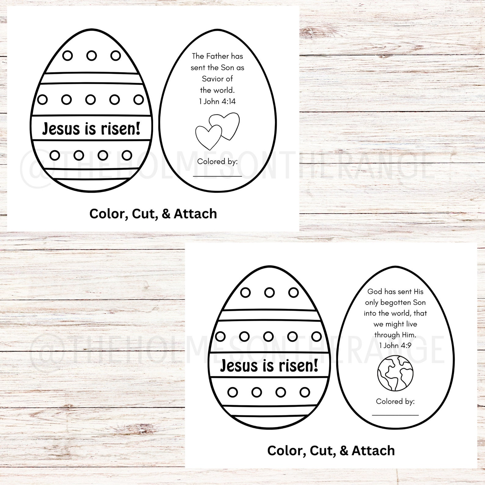 Easter Egg Bible Verse Coloring Bundle Kids Easter Printable Crafts and ...