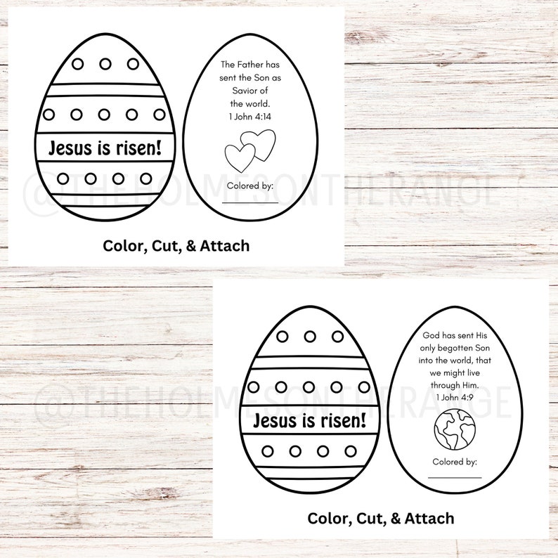 Easter Egg Bible Verse Coloring Bundle Kids Easter Printable Crafts and ...