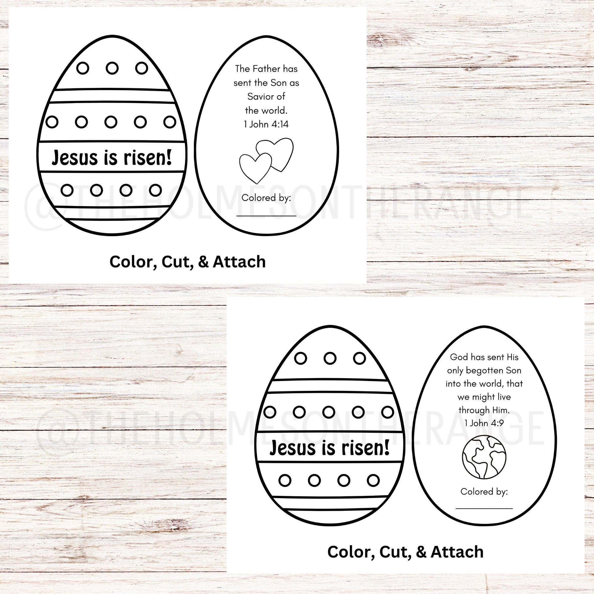 Easter Egg Bible Verse Coloring Bundle Kids Easter Printable Crafts and ...