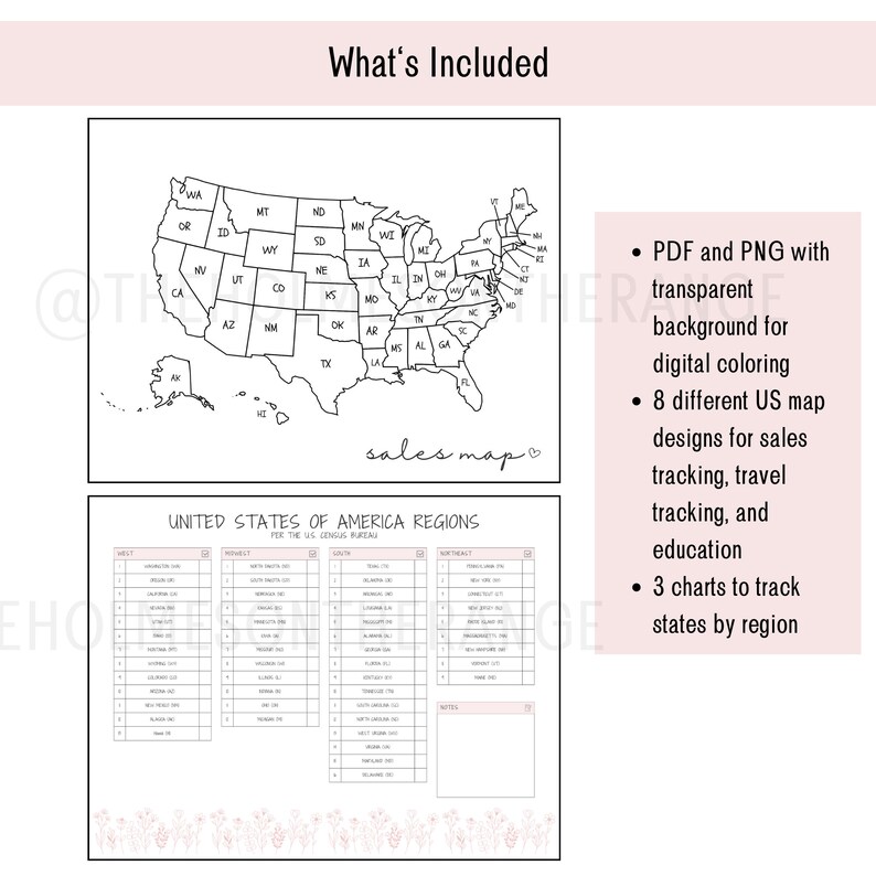 US Printable Map | US Sales Map Tracker | United States Blank Map ...