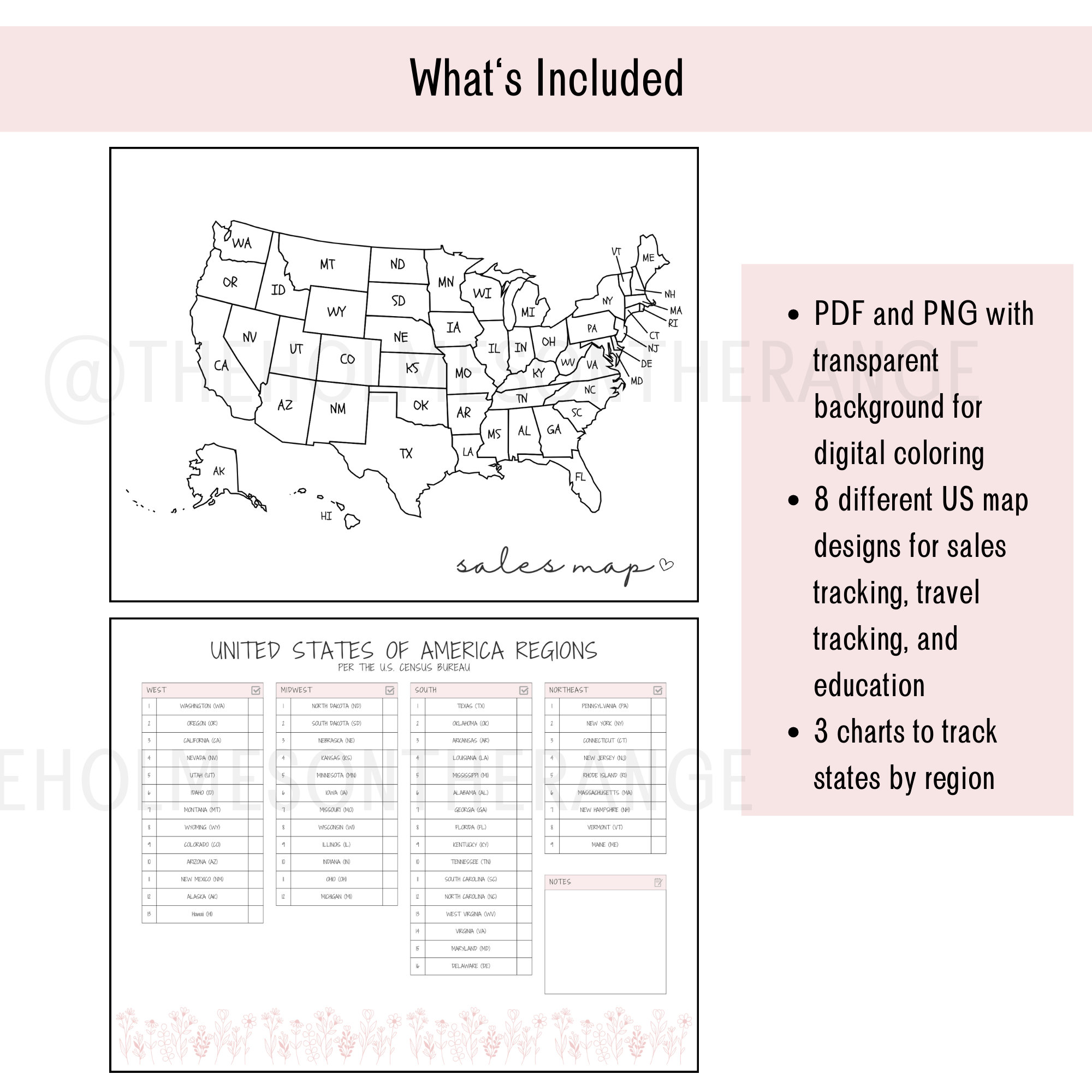 US Printable Map | US Sales Map Tracker | United States Blank Map ...