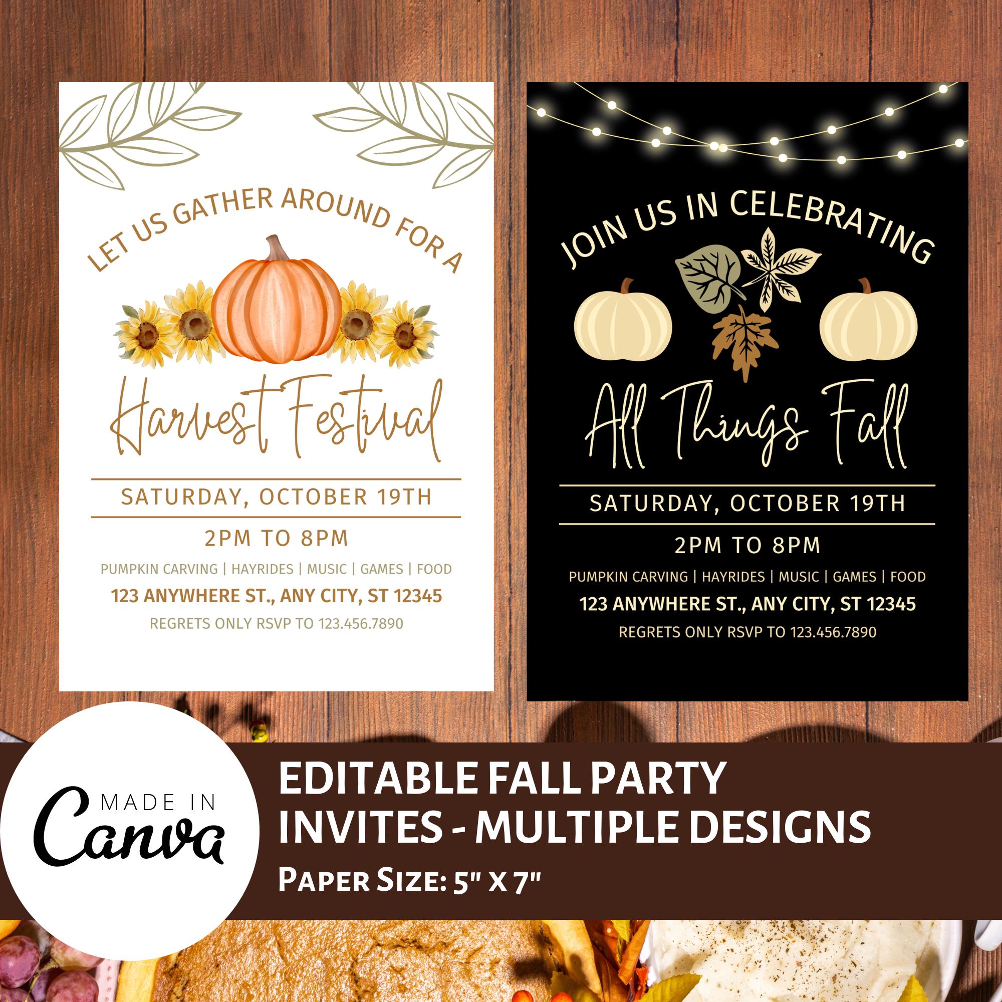 Editable Fall Invite | Harvest Festival Fall Party All Things Fall ...