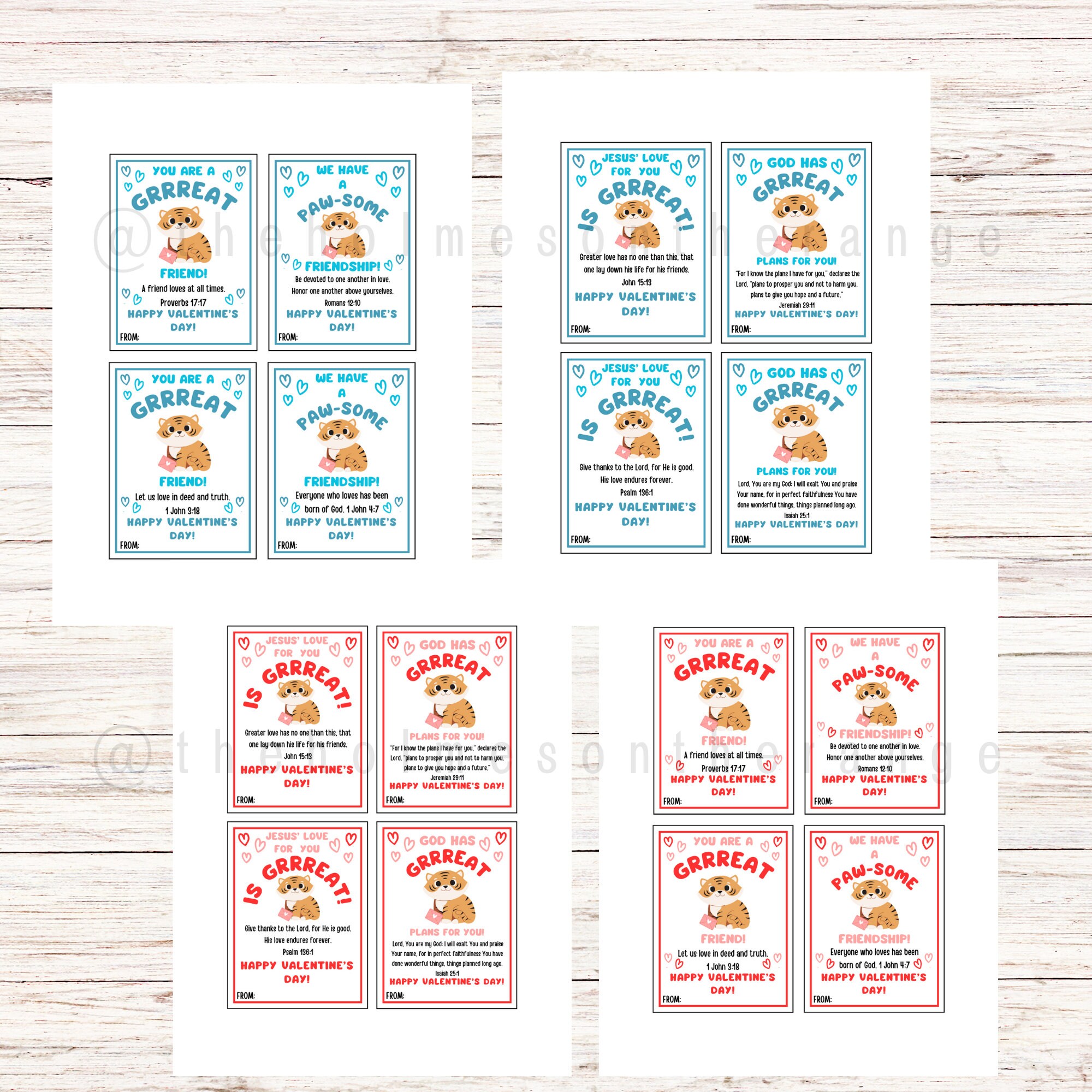 Scripture Valentine's Day Cards for Kids Bible Verse Valentine Cards ...