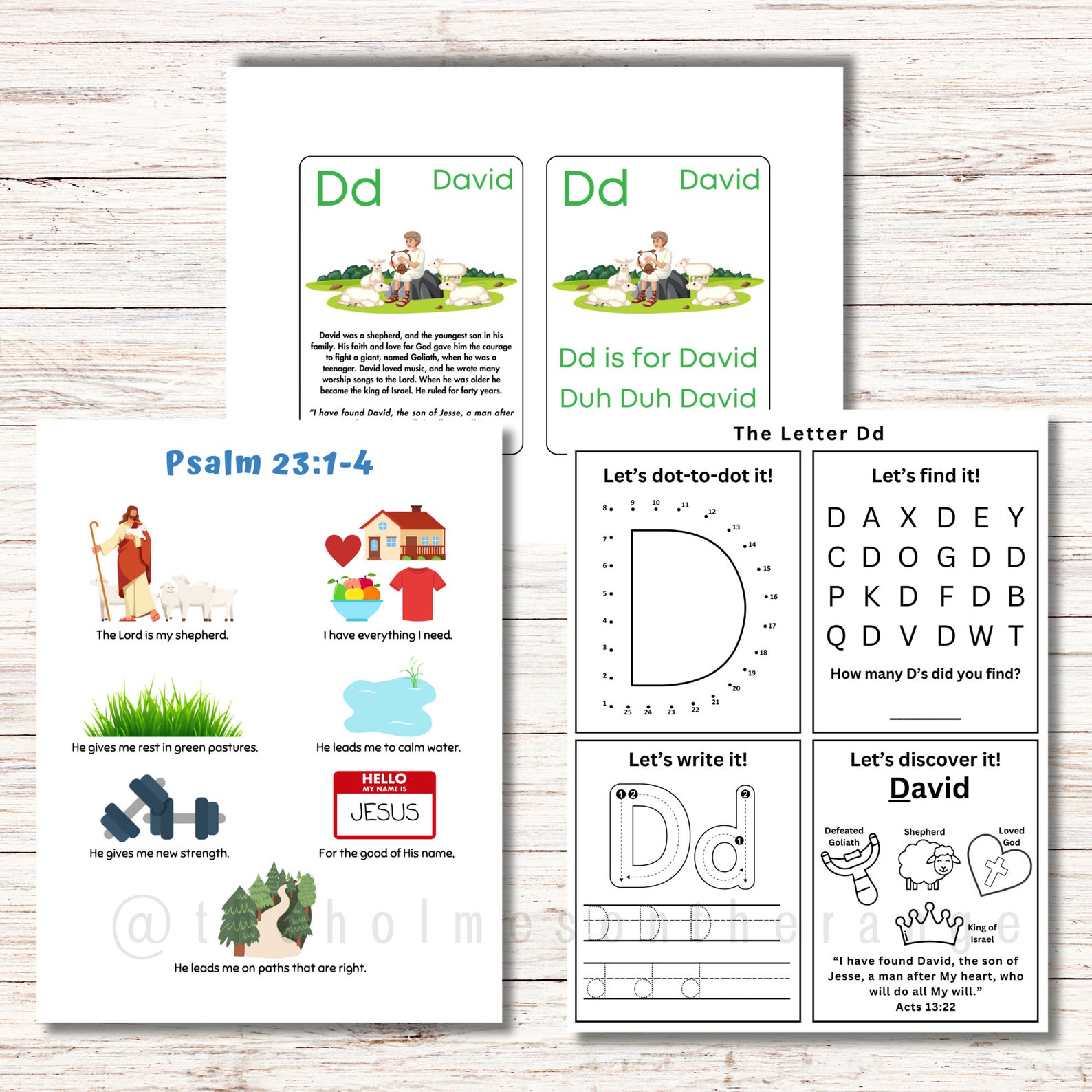 Letter D David Bible Craft for Kids | David & Goliath Kids Bible Lesson ...