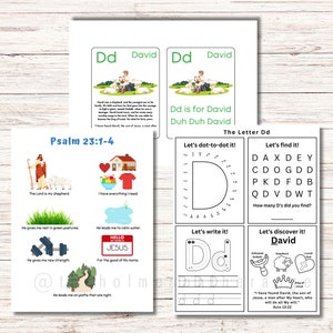 Letter D David Bible Craft for Kids | David & Goliath Kids Bible Lesson ...
