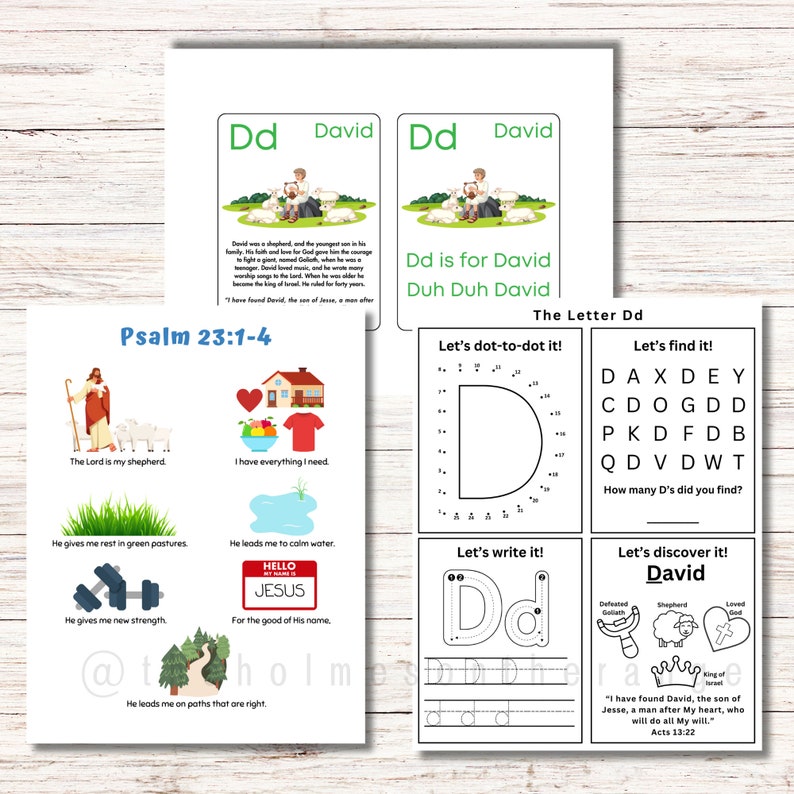 Letter D David Bible Craft for Kids | David & Goliath Kids Bible Lesson ...