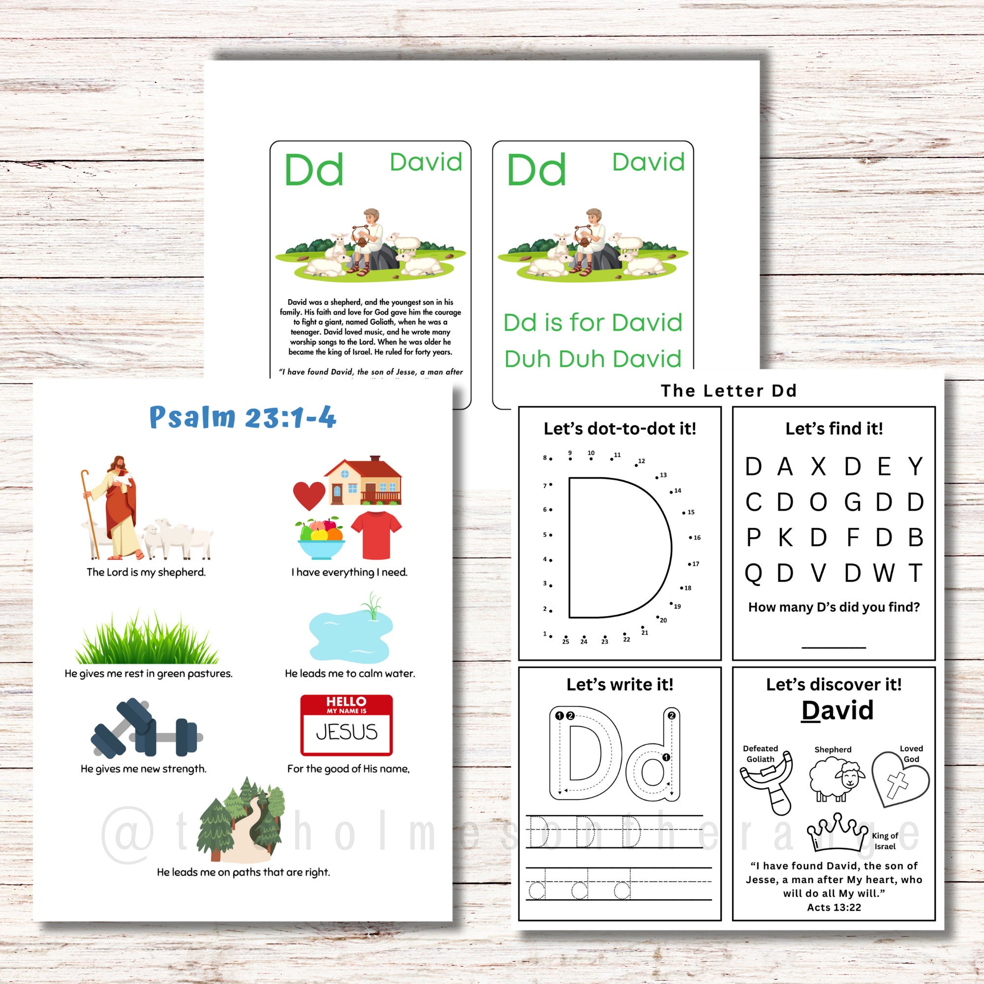 Letter D David Bible Craft for Kids | David & Goliath Kids Bible Lesson ...