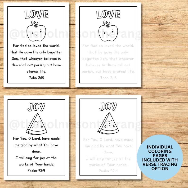 Fruit of the Spirit Coloring Wheel Bible Verse Tracing Coloring Pages ...