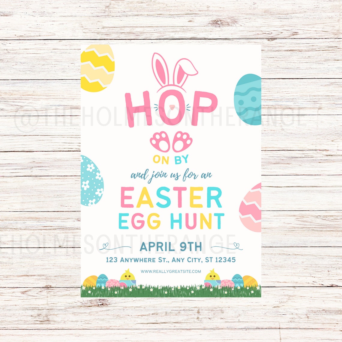 Easter Egg Hunt Invitation Template | Easter Party Invite Template ...