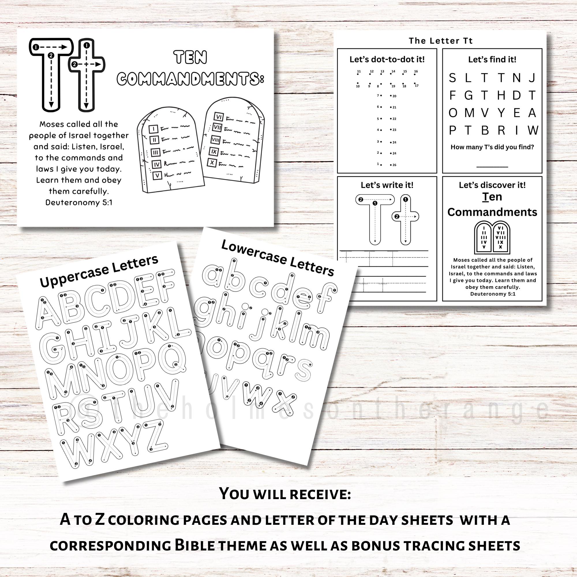 Abcs of the Bible Letter of the Day, Coloring, & Letter Tracing ...