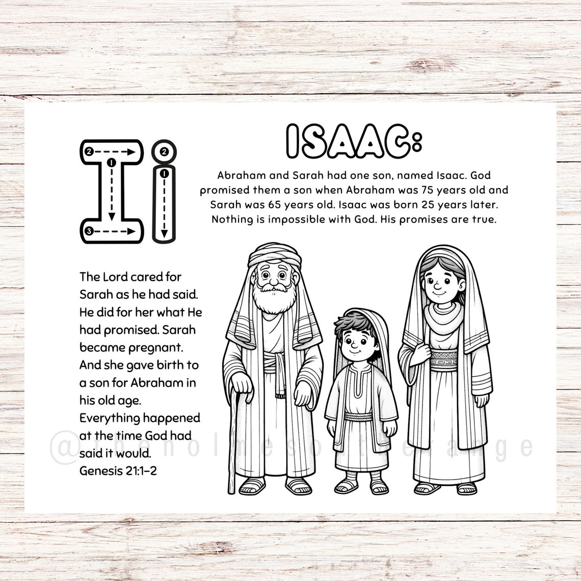 Letter I Isaac Bible Craft for Kids Abraham & Sarah Kids Bible Lesson ...