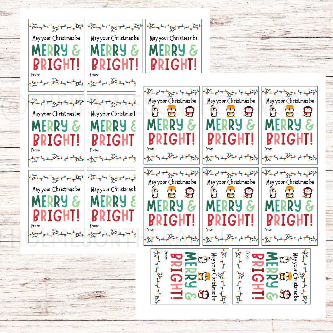Christmas Gift Tags Editable Printable | Merry & Bright Treat Tags ...