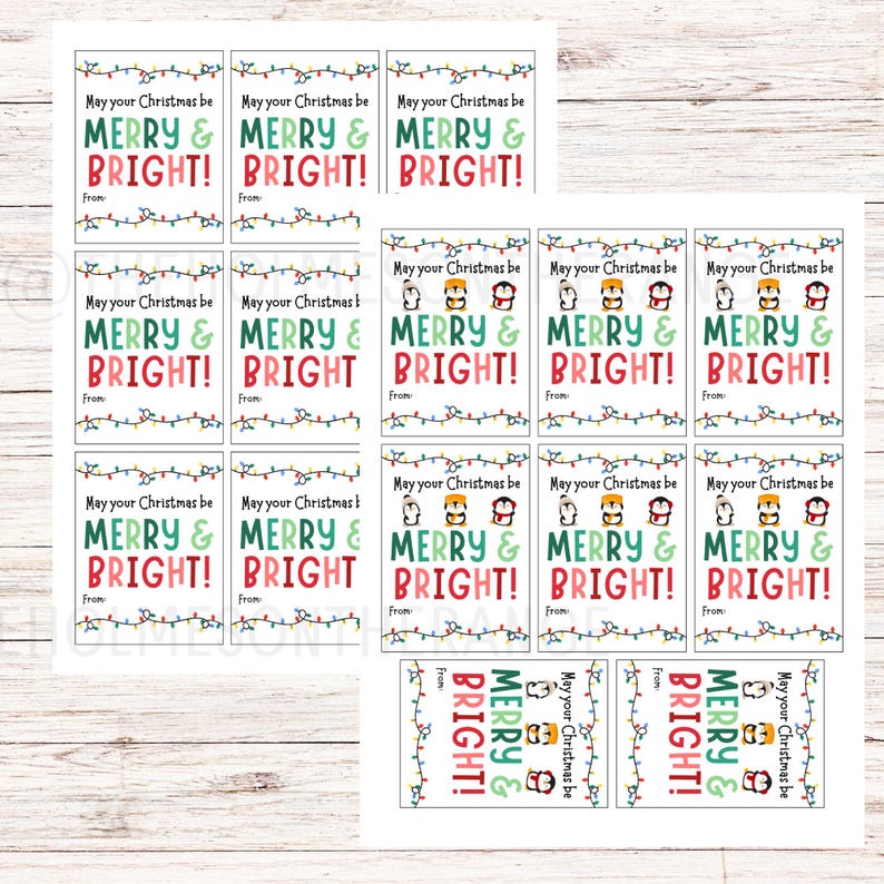 Christmas Gift Tags Editable Printable | Merry & Bright Treat Tags ...