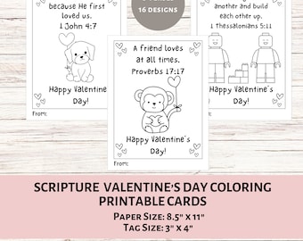 Valentine's Day Coloring Cards | Bible Verse Valentine Cards | Bible ...