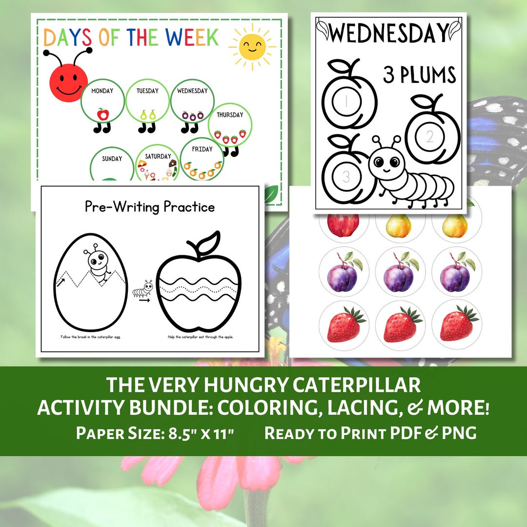 The Very Hungry Caterpillar Activity Bundle | Days of the Week Activity ...