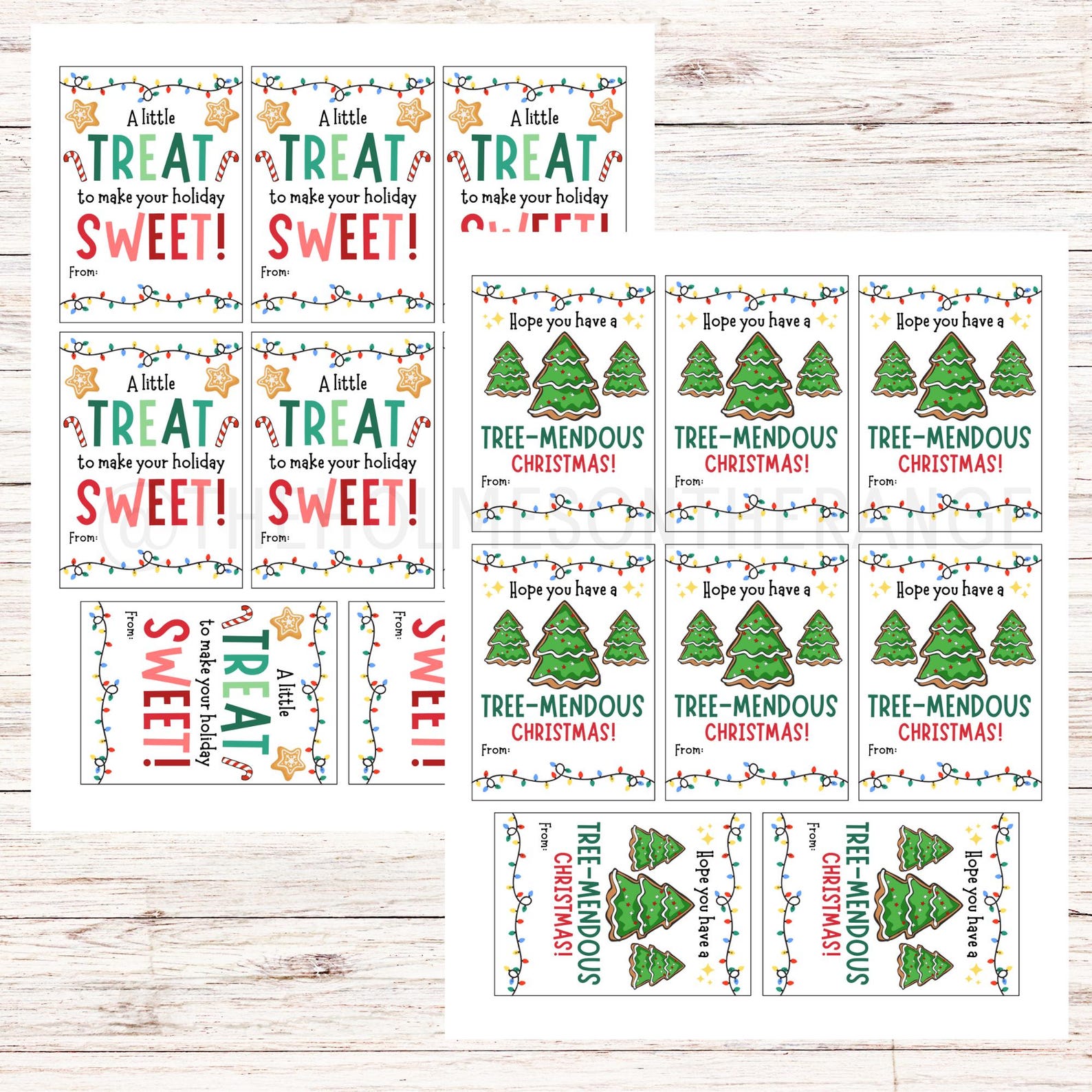 Christmas Gift Tags Editable Printable | Merry & Bright Treat Tags ...