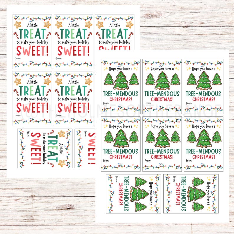 Christmas Gift Tags Editable Printable | Merry & Bright Treat Tags ...