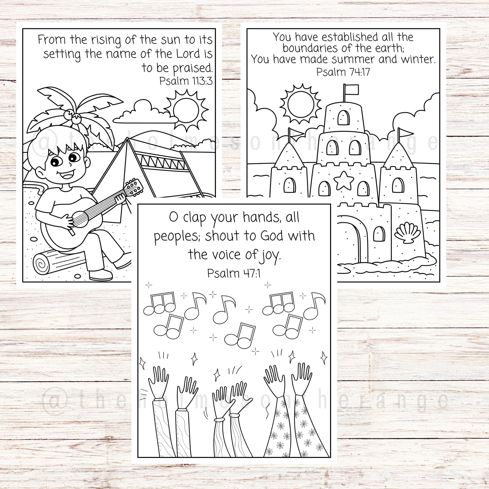 Summer Bible Verse Coloring Pages Bundle | Kids Summer Coloring Pages ...
