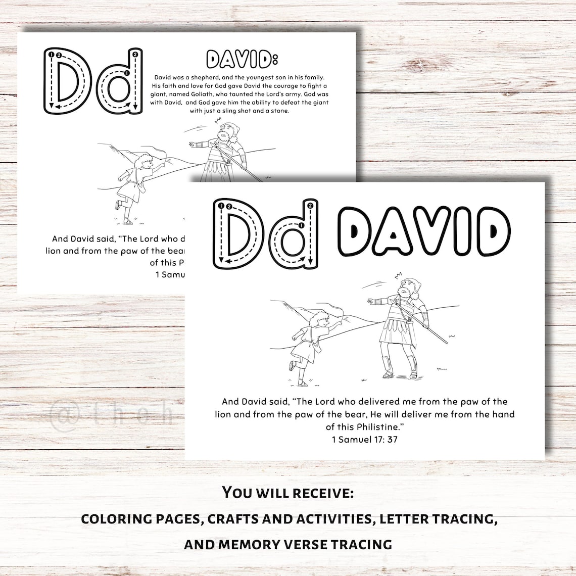 Letter D David Bible Craft for Kids David & Goliath Kids Bible Lesson ...