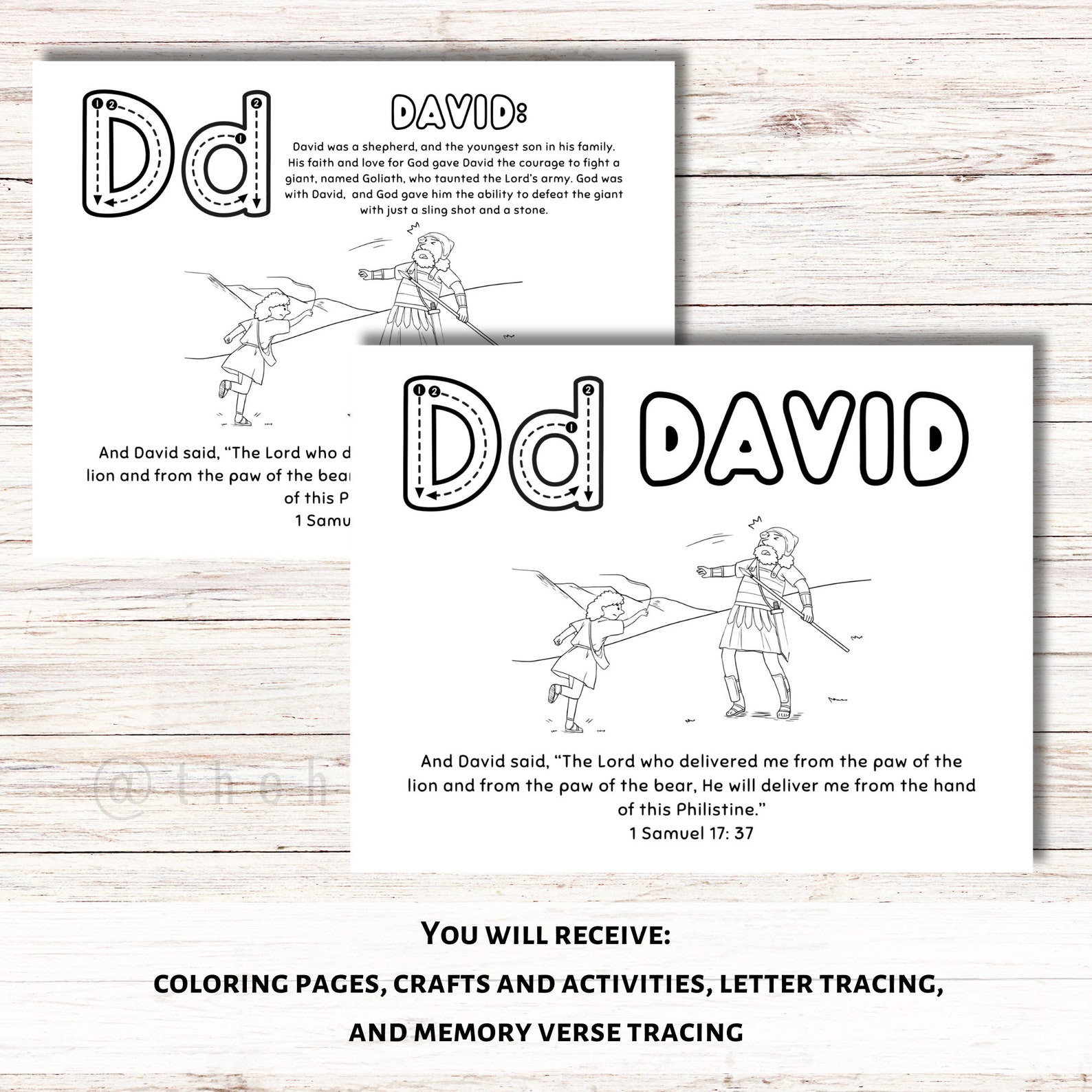 Letter D David Bible Craft for Kids | David & Goliath Kids Bible Lesson ...