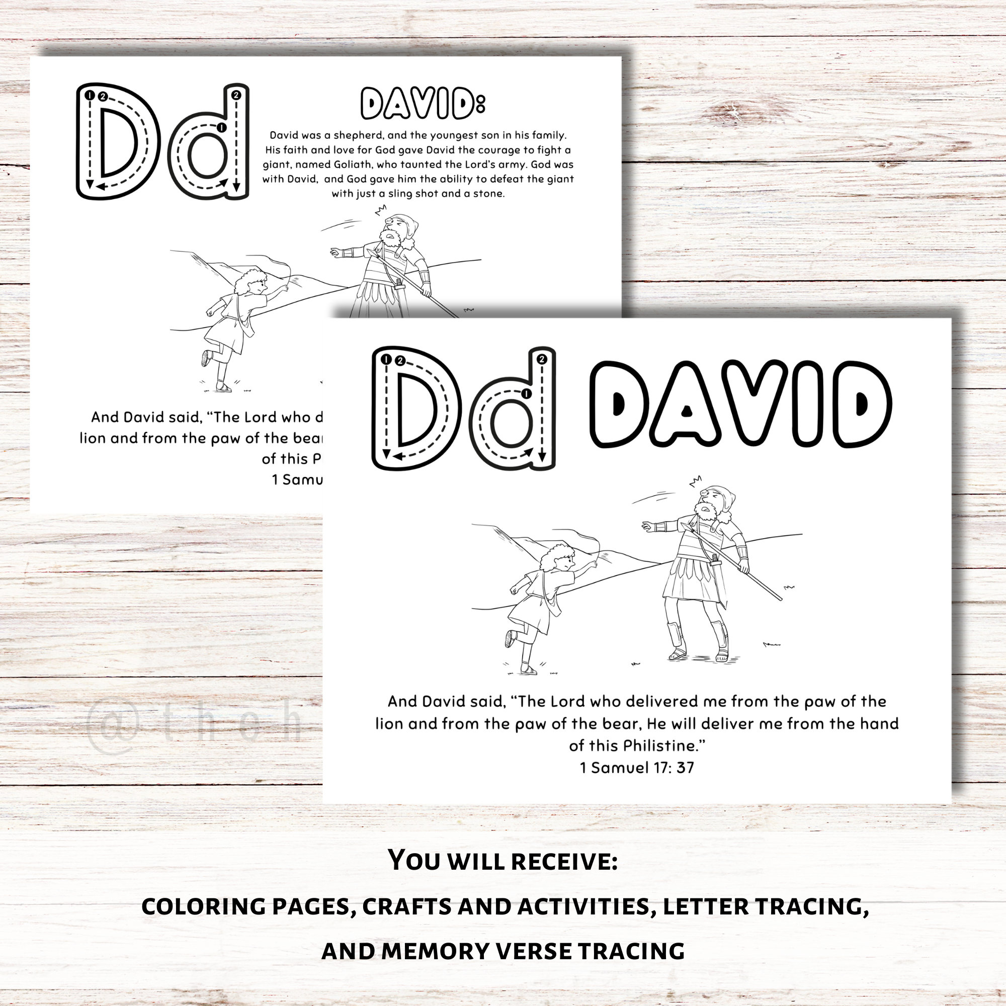 Letter D David Bible Craft for Kids | David & Goliath Kids Bible Lesson ...