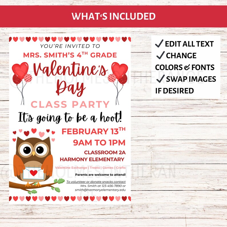 Editable Valentine’s Day Invitation Template | 5x7 Canva Invite | Kids ...